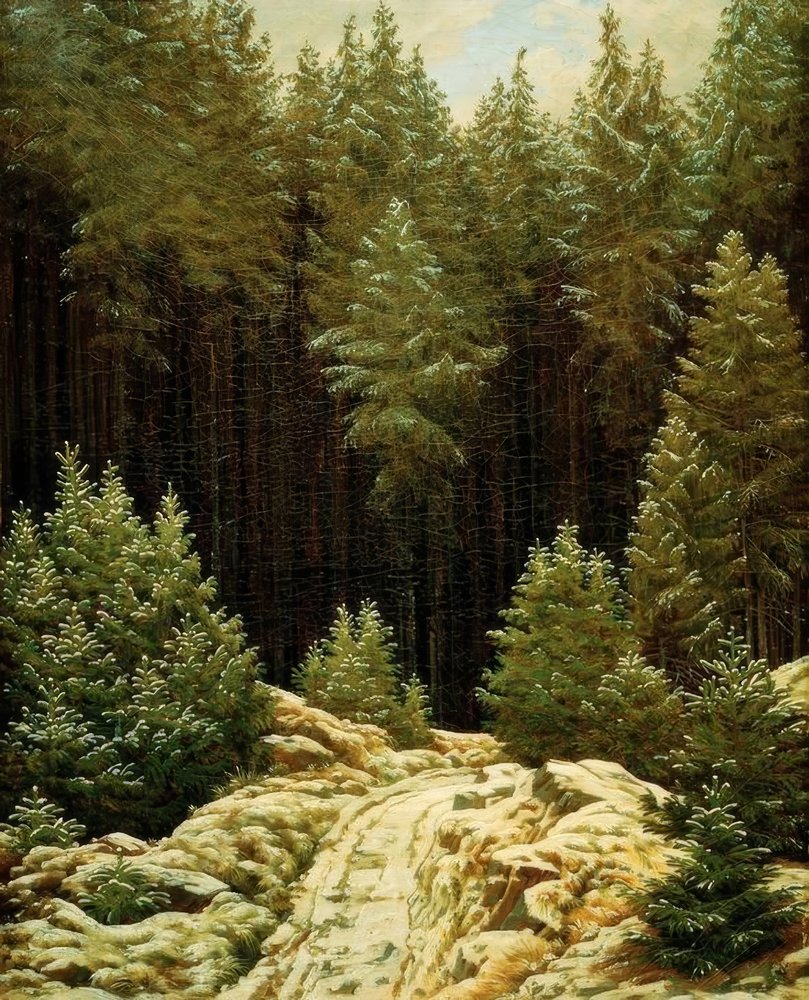 neve adiantada | Caspar David Friedrich