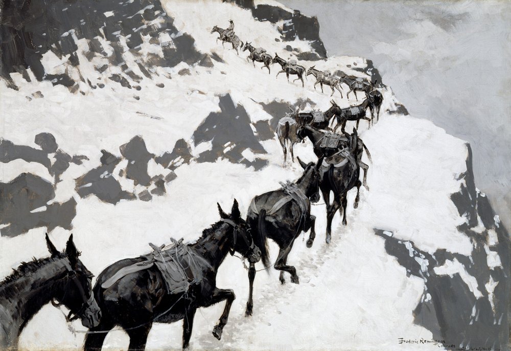A Mula Pack | Frederic Remington | Impressão de arte