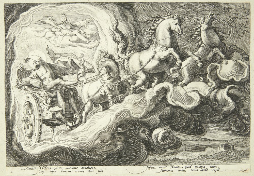 Phaeton dirige a carruagem do sol | Hendrick Goltzius
