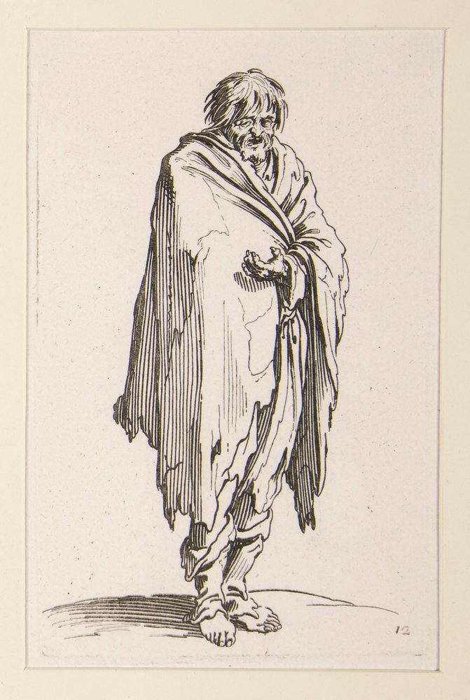 Mendigo de cabeça nua com pés descalços, de Os mendigos