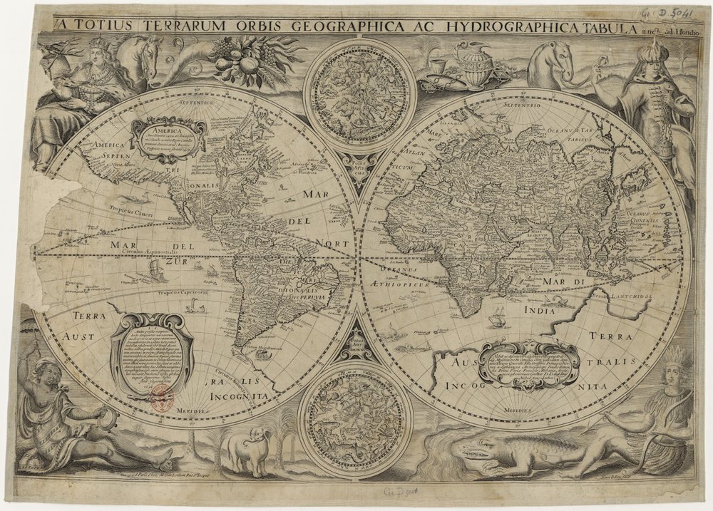 Um novo mapa do mundo inteiro Galion Mapa do mundo de 1631