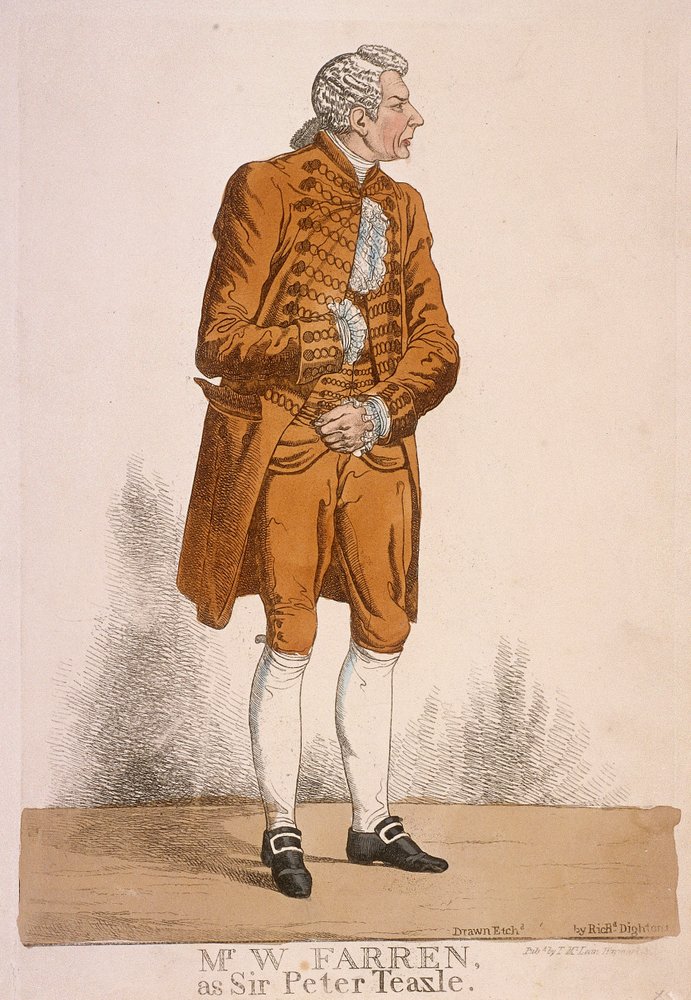 O ator William Farren como Sir Peter Teazle, 1824