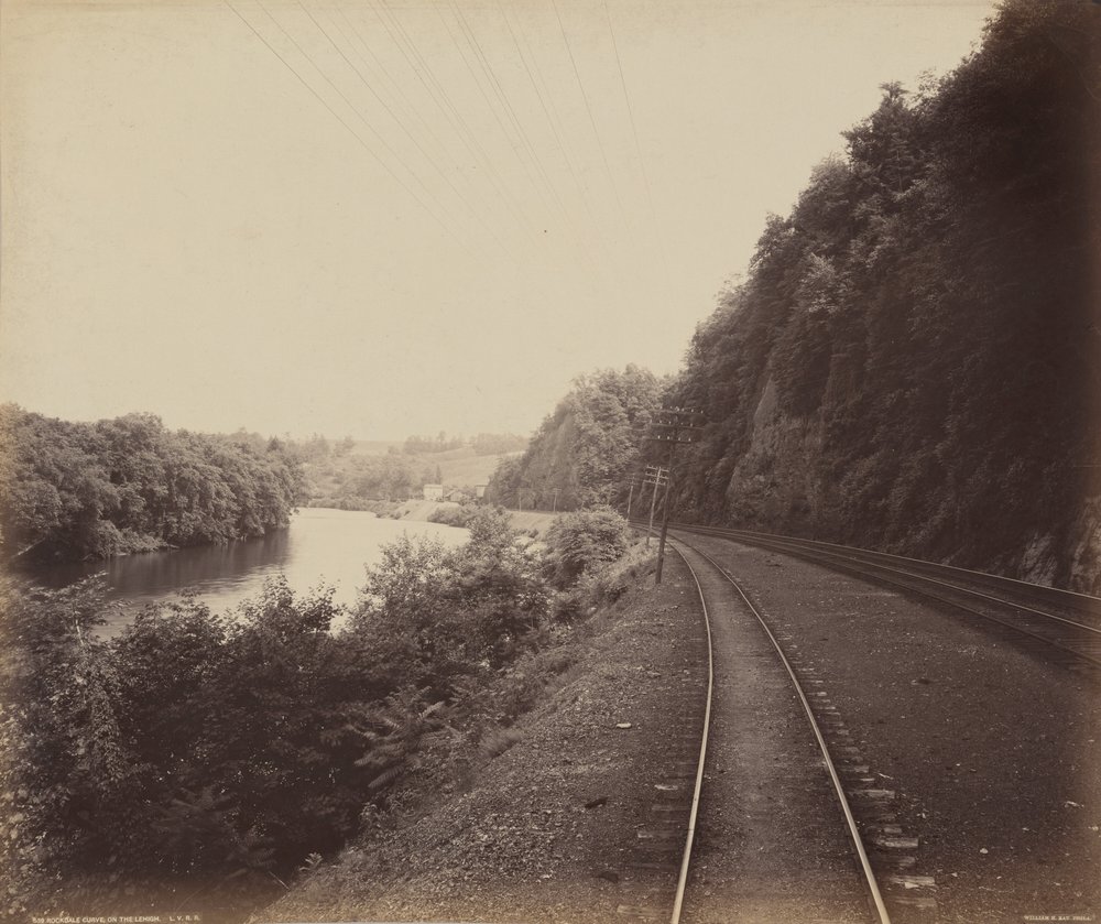 Curva de Rockdale, no Lehigh, c. 1895 (foto)