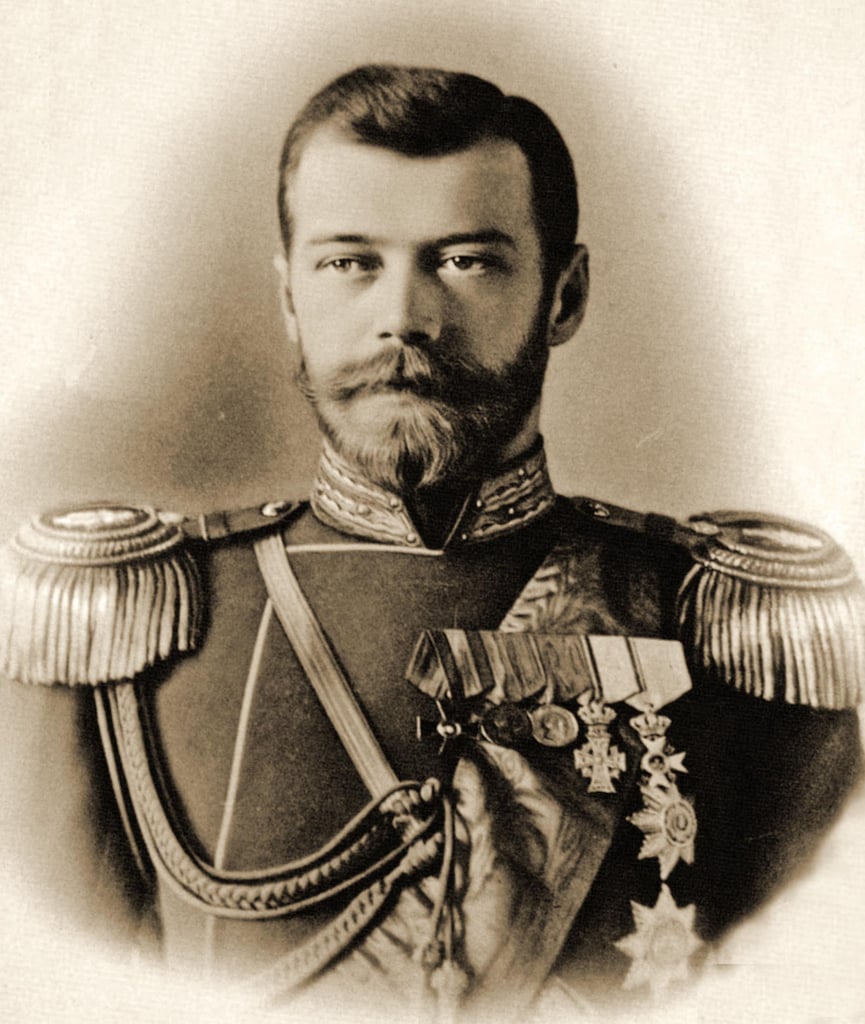 retrato do czar Nicolau II (1868-1918) 1898 (foto de bw)