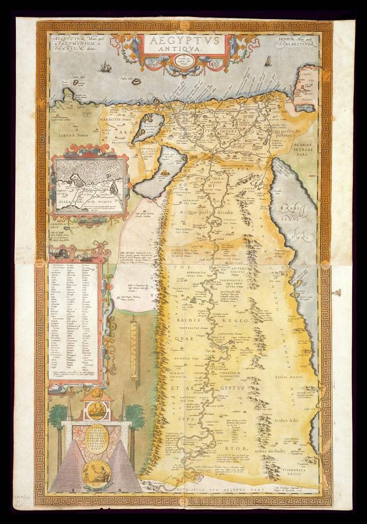 Mapa do Antigo Egito, 1584 de Abraham Ortelius
