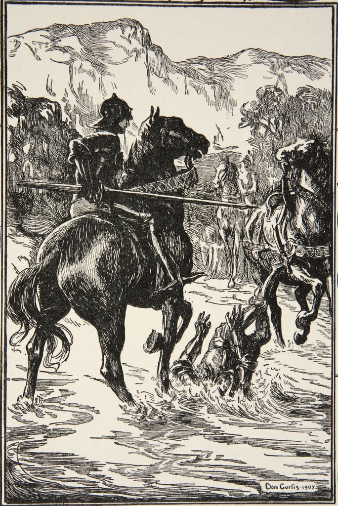 Golpeou-o como um golpe, ilustração de "Histórias do Rei Arthur e da ...