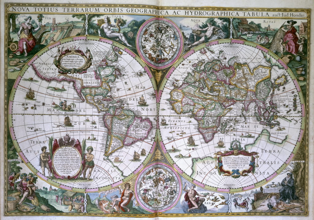 Mapa mundial. Novo Mundo de Todas as Terras...