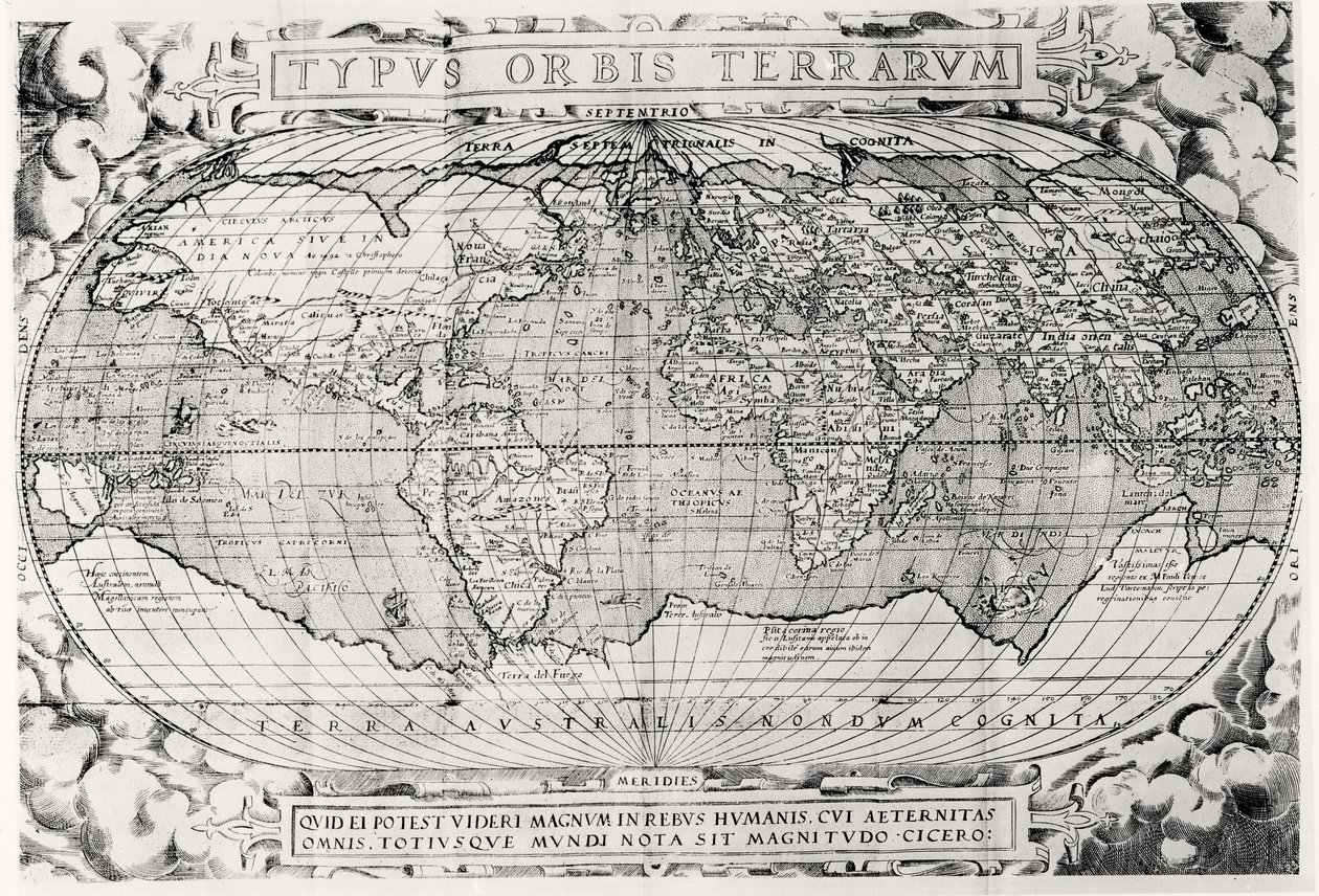 Tipo de mapa do mundo, 1577 mundo, | Abraham Ortelius