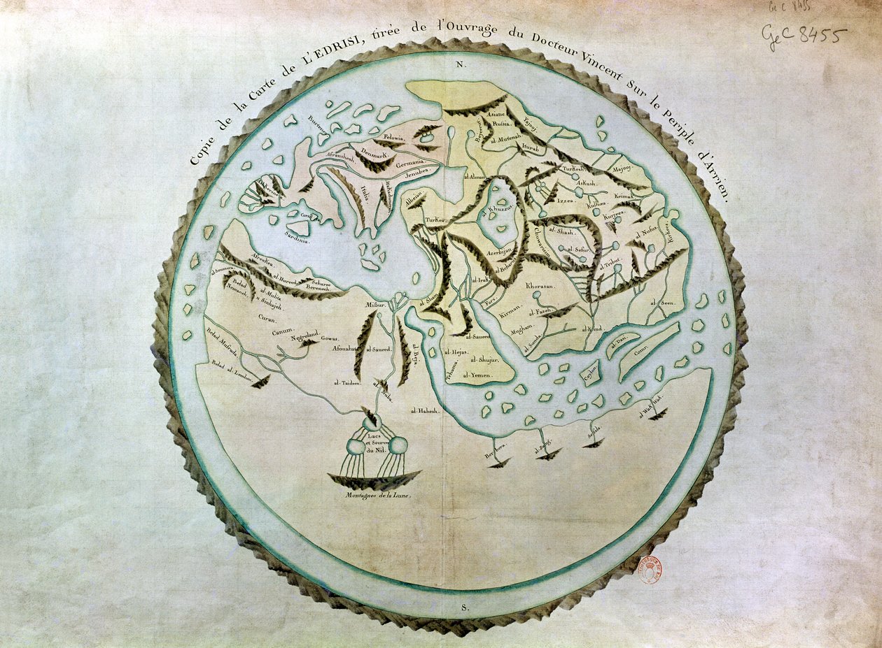 Mapa do mundo | Abu Muhammad Al-Idrisi or Edrisi
