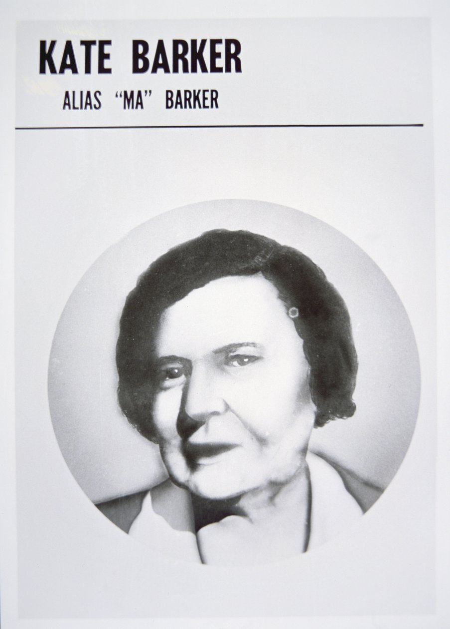 Kate Barker (c.1871-1935) também conhecida como 'Ma' Barker (litografia)