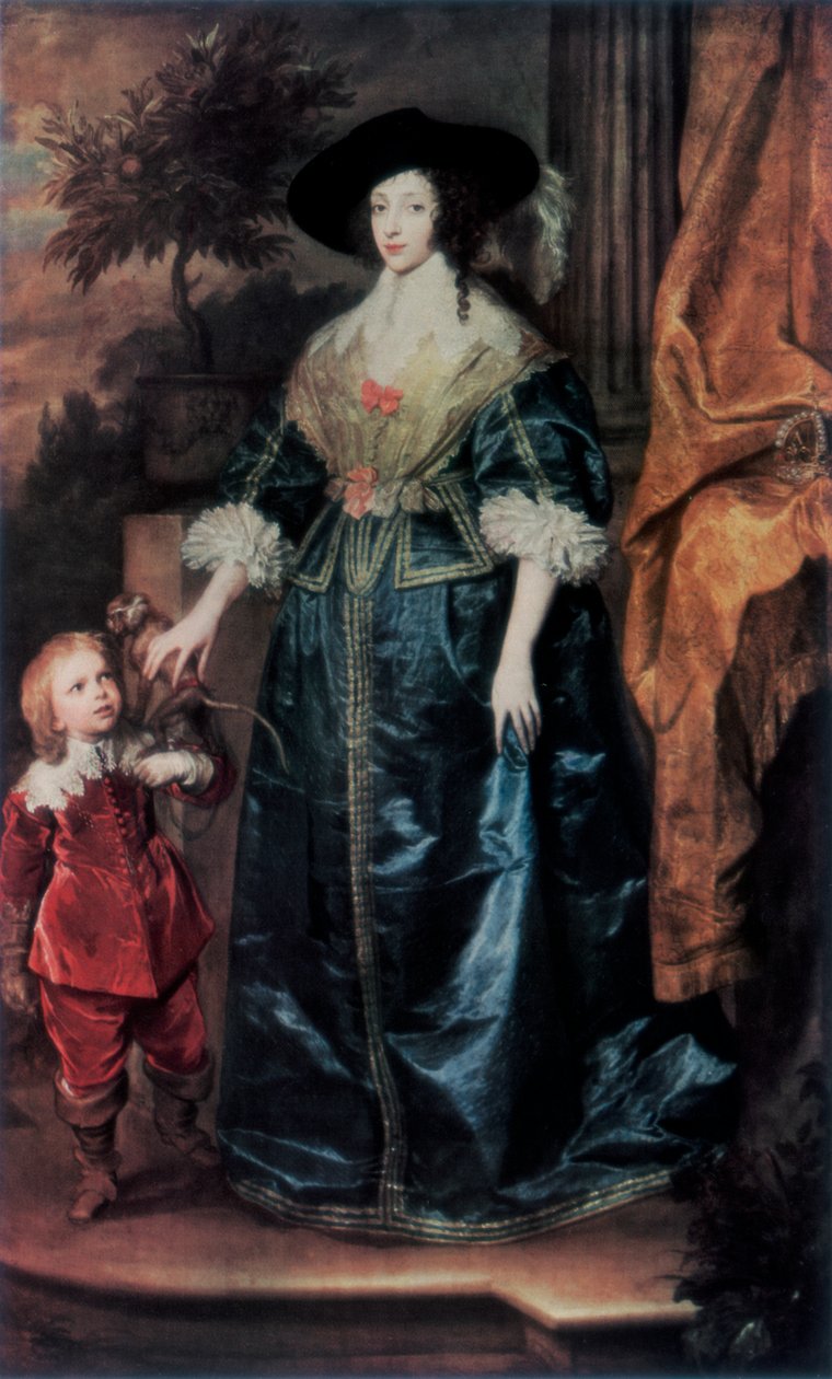 Rainha Henrietta Maria Van Dyck Retrato Henriqueta Maria Bourbon
