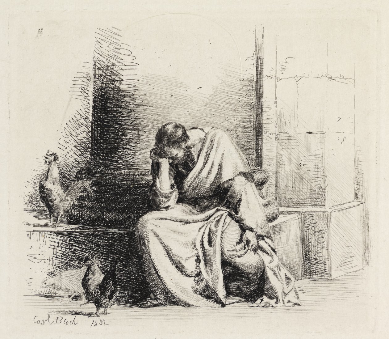 O arrependido Peter | Carl Bloch | Impressão de arte