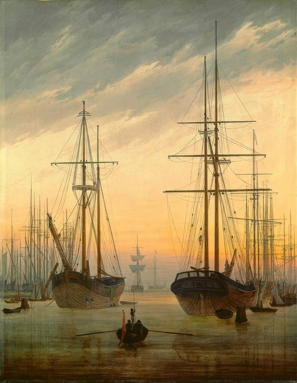 Vista de um porto | Caspar David Friedrich