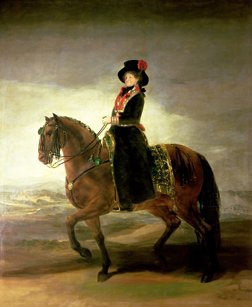 Retrato equestre da rainha Maria Luisa, esposa do rei Carlos IV de ...