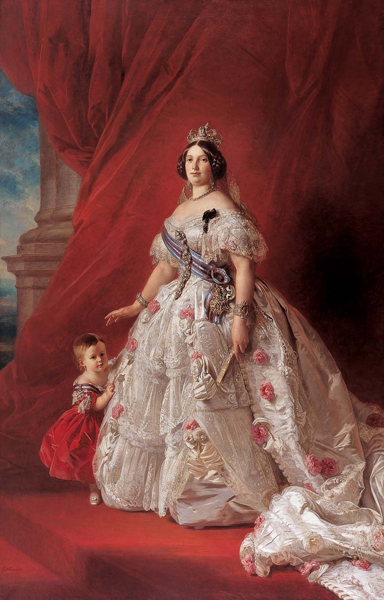 Retrato da rainha Isabella II de Espanha e sua filha Isabella