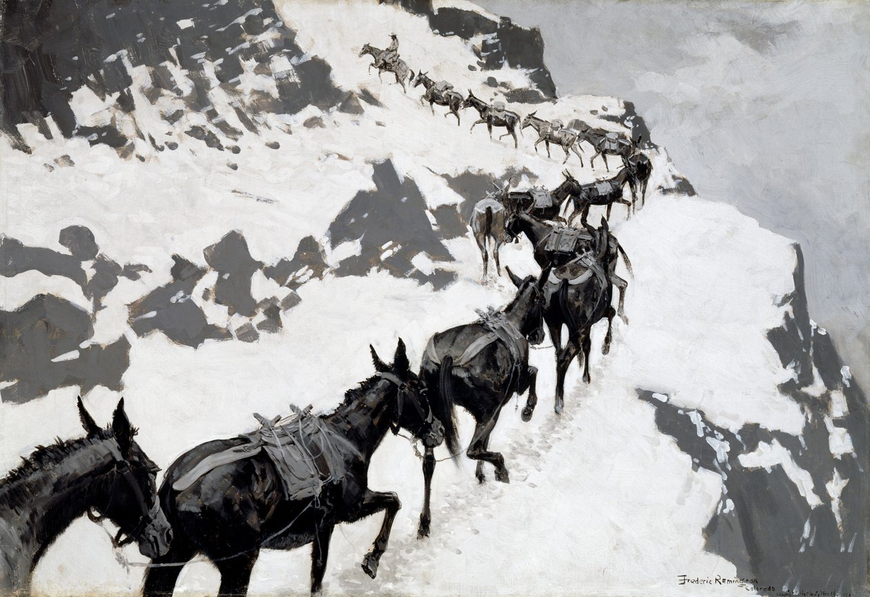 A Mula Pack | Frederic Remington | Impressão de arte