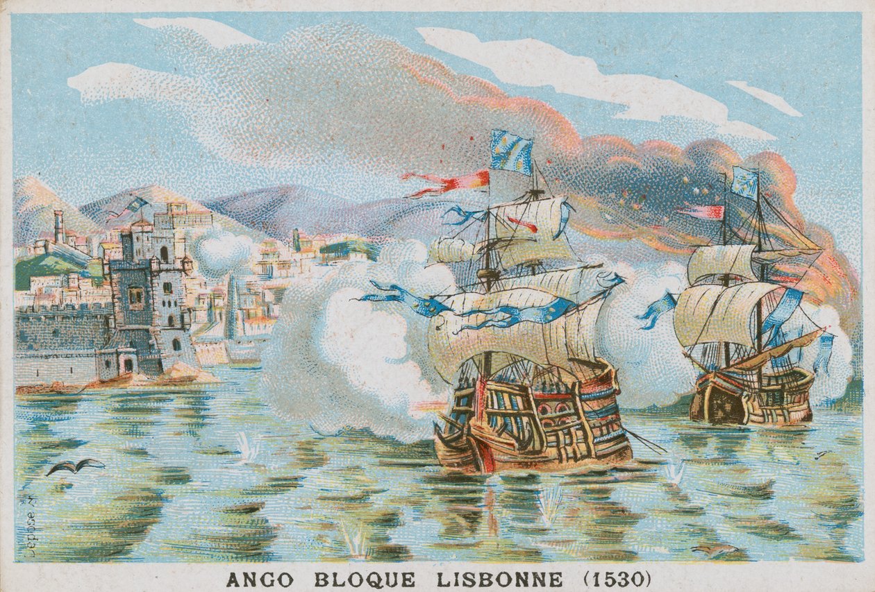 Bloqueio de Lisboa por Jean Ango, 1530 | French School