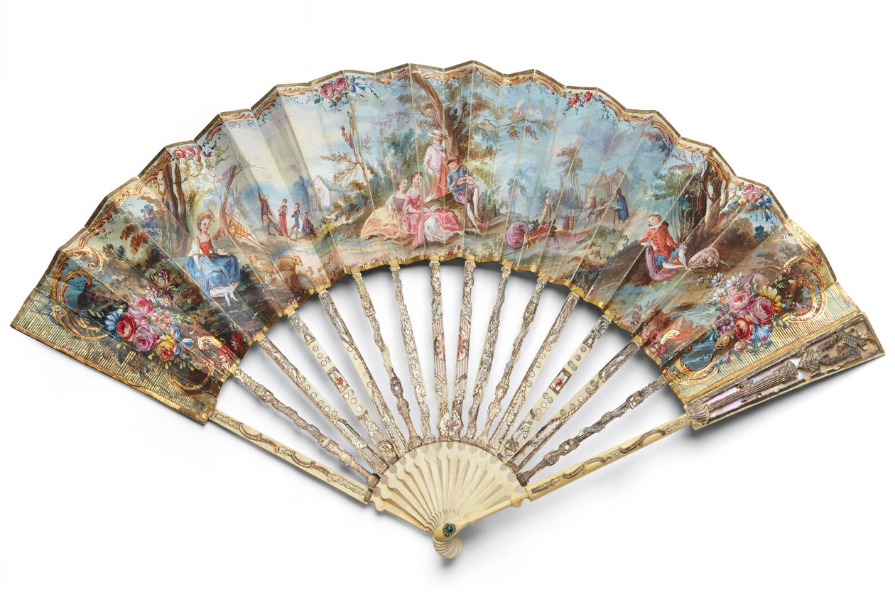 Leque do período de Luís XVI, último quarto do século 18