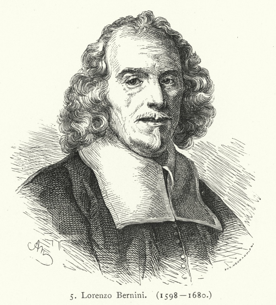 Gian Lorenzo Bernini, escultor e arquitecto barroco italiano (gravura)