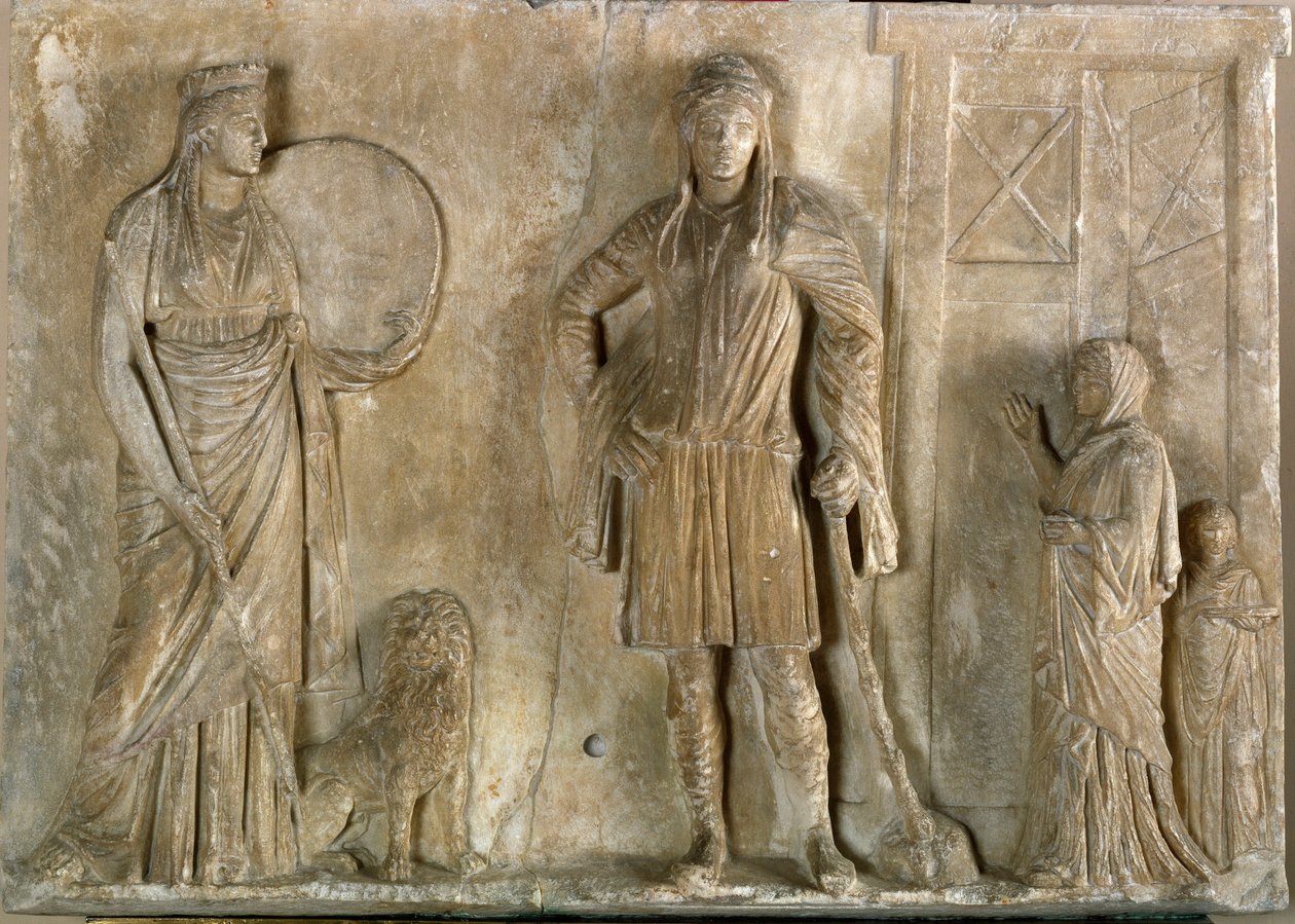 Arte grega: "Phrygian divinites Cybele e Attis, seu filho e amante ...