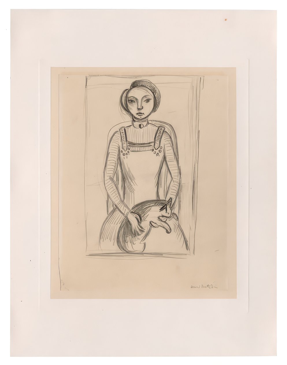 Rapariga com um gato | Henri Matisse | Impressão de arte