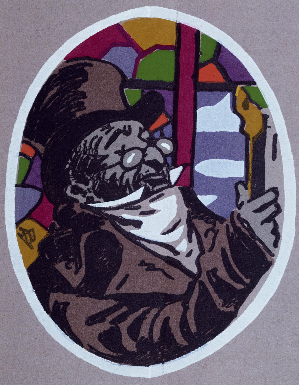 Le cousin Pons, caricatura para romance de Honore de Balzac (1799-1850)