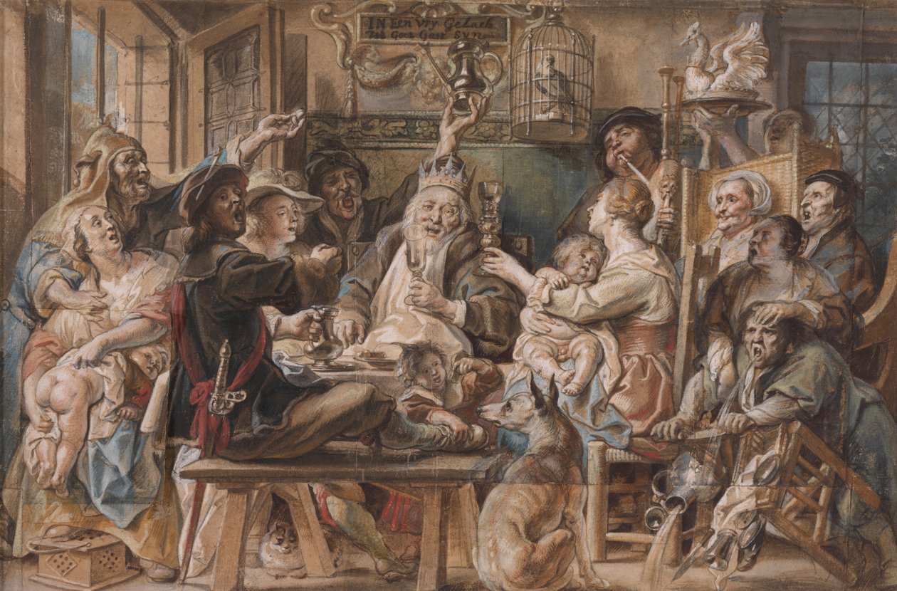 As bebidas do rei | Jacob Jordaens | Impressão de arte