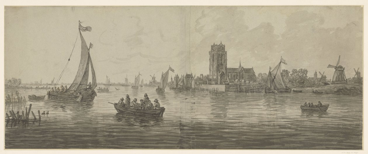 Vista de Dordrecht a partir do sudoeste | Jacob van Strij