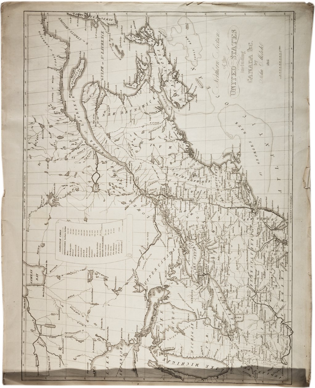 Mapa dos Estados Unidos, 1816 | John Melish