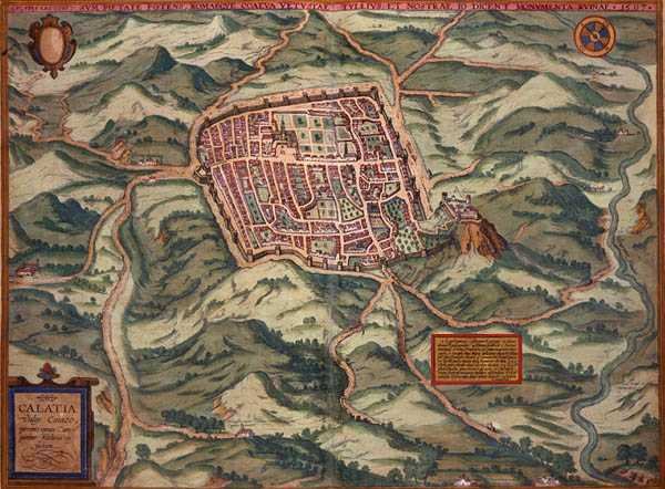 Mapa de Caiazzo, de 'Civitates Orbis Terrarum' de Georg Braun (1541 ...