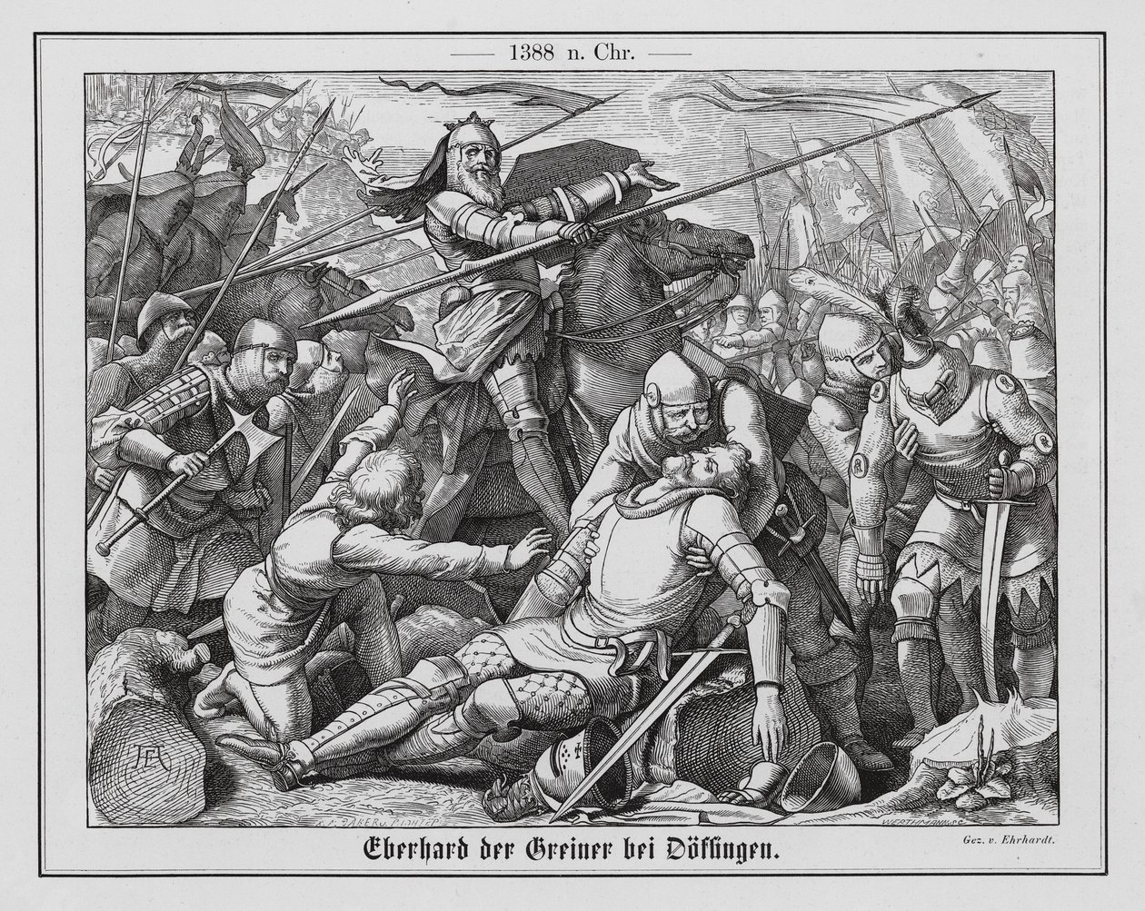 Eberhard II, Conde de Wurttemberg, na Batalha de Doffingen