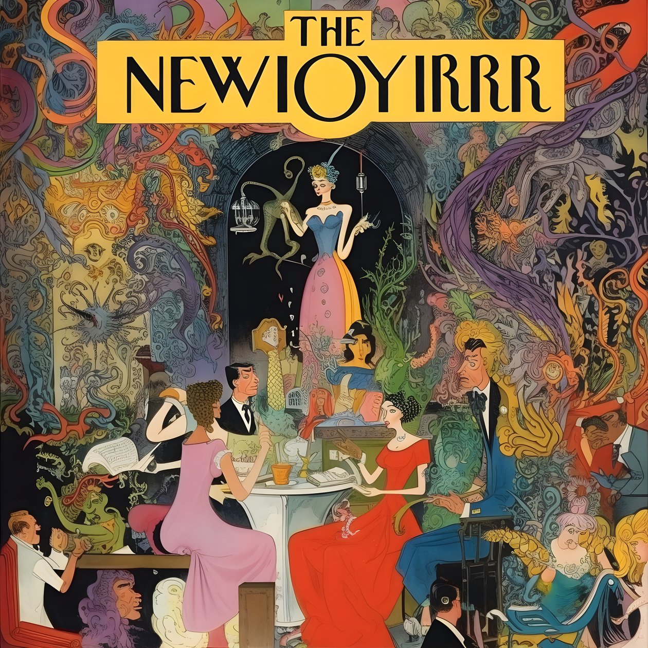 farbenfrohes new yorker capa vintage cartoon gag 3