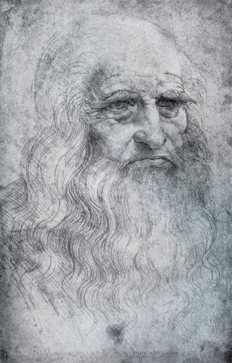 Desenho De Auto Retrato De Leonardo Da Vinci