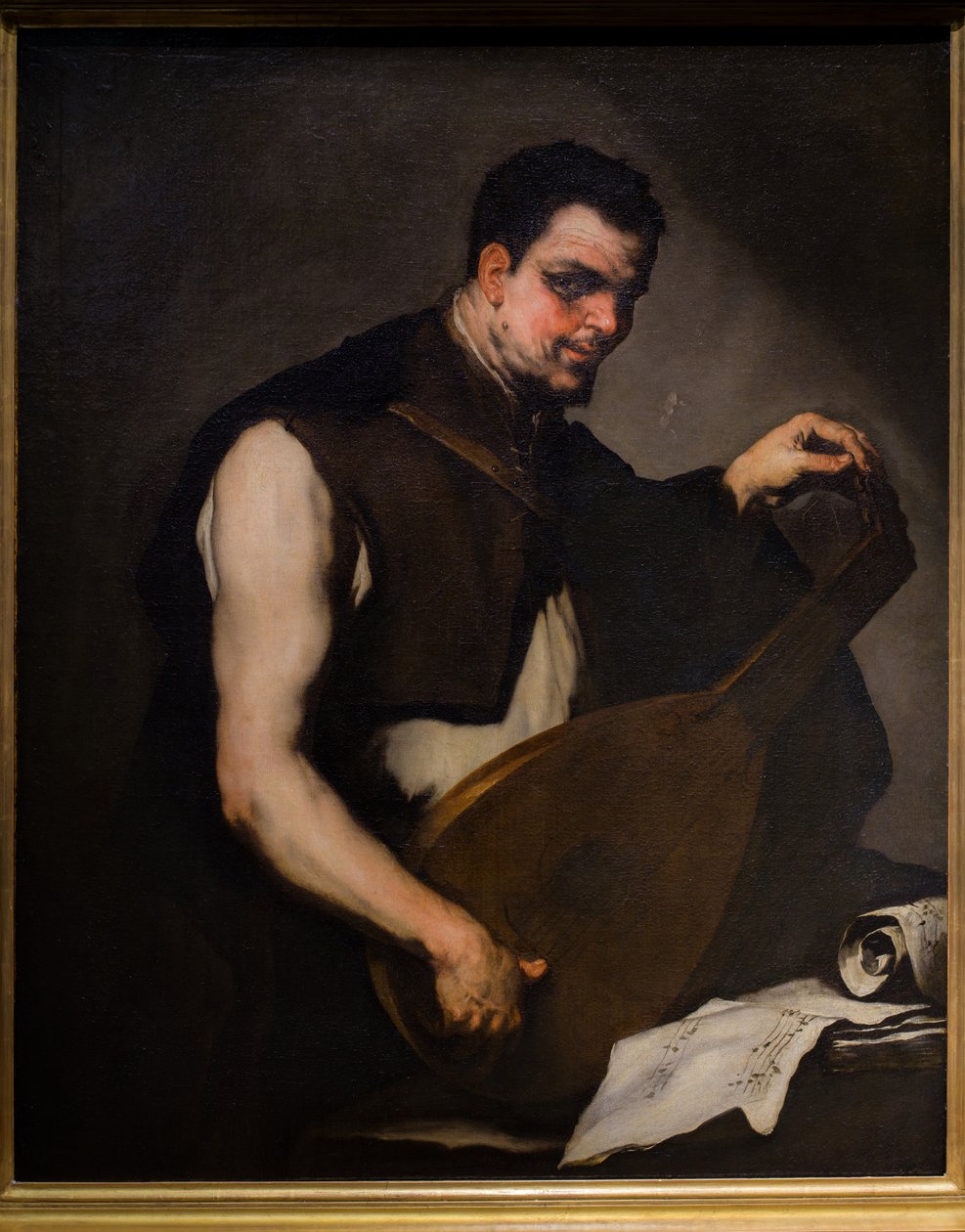 Músico a afinar o seu alaúde | Luca Giordano