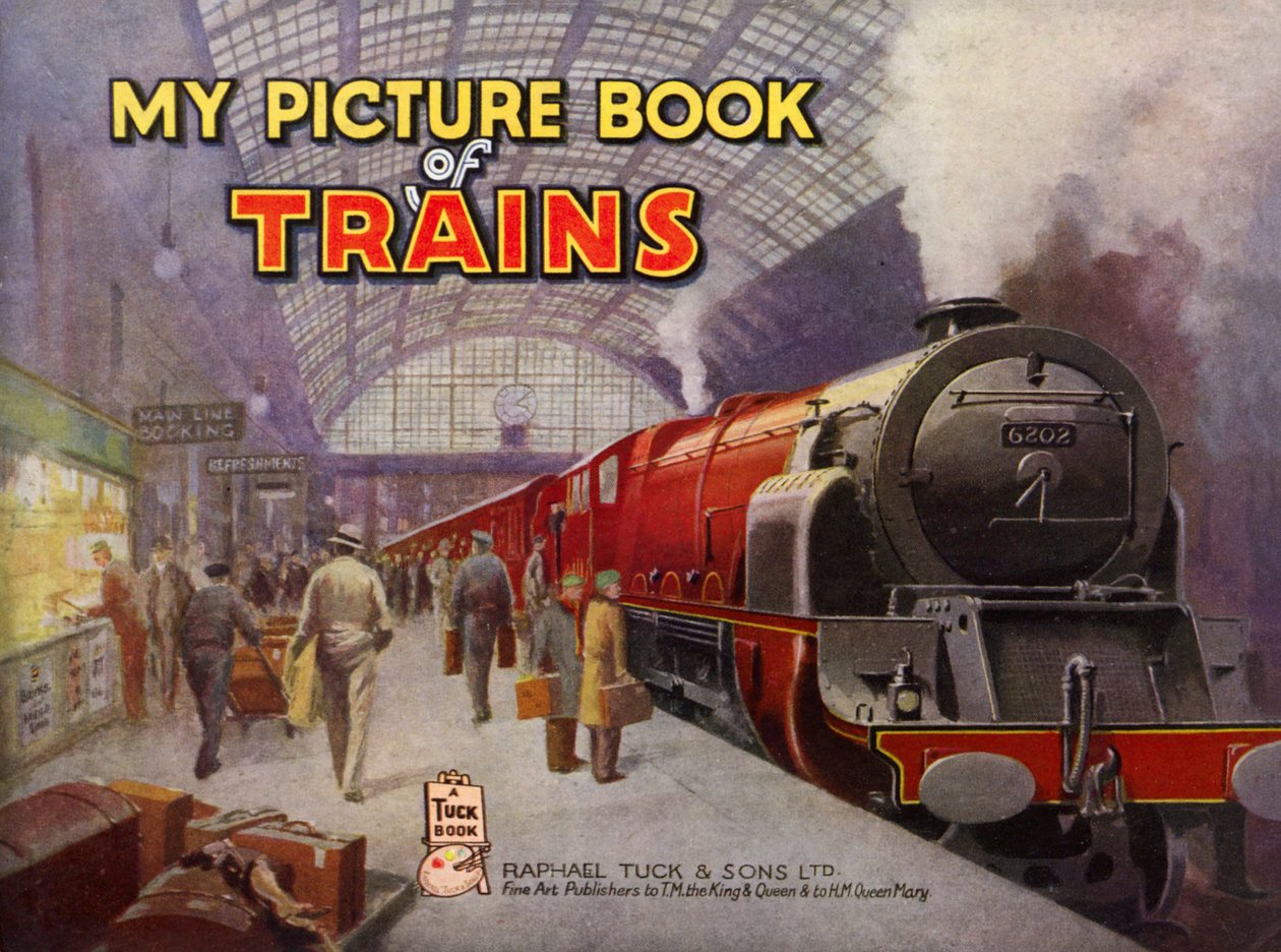 Capa do My Picture Book of Trains, c 1945 (litografia a cores)
