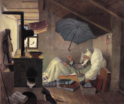 O pobre poeta, 1839 | Carl Spitzweg | Impressão de arte