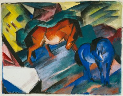 Cavalo vermelho e azul | Franz Marc | Impressão de arte