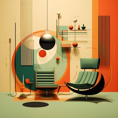 Gráficos de design moderno de meados do século 3